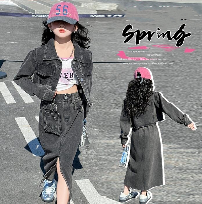 2024新品 キッズ服 デニムコート＄スカート セットアップ 120-170CM 株式会社伊林集団 問屋・仕入れ・卸・卸売の専門【仕入れならNETSEA】