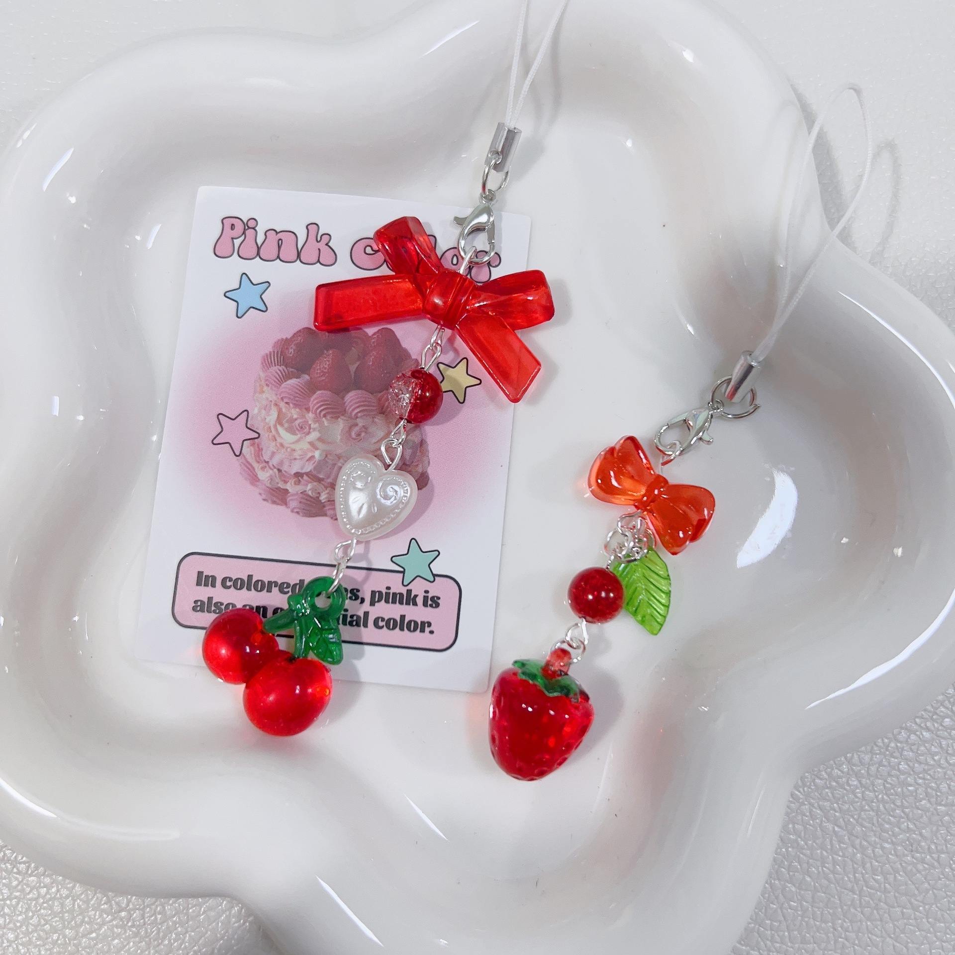 クリアーイチゴバッグチャーム キーリング チェリーストラップ キーホルダー DIY 株式会社 C2Jジャパン | 卸売・ 問屋・仕入れの専門サイト【NETSEA】