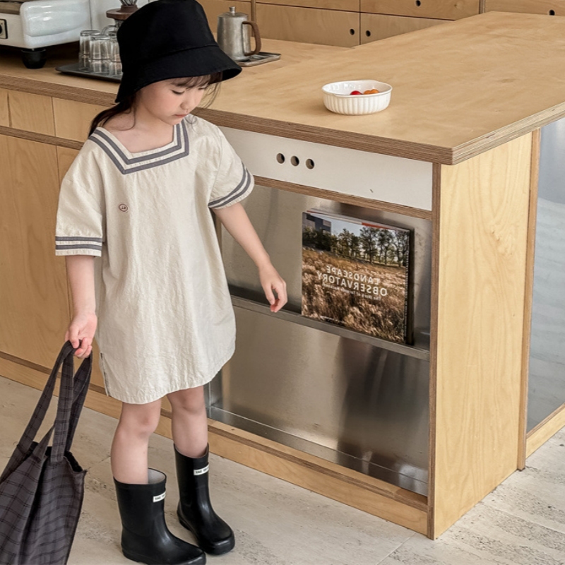 子供服 80~130cm キッズワンピース スクエアネックワンピー 韓国キッズ服 合同会社ジェオンシー 問屋・仕入れ・卸・卸売の専門【仕入れならNETSEA】