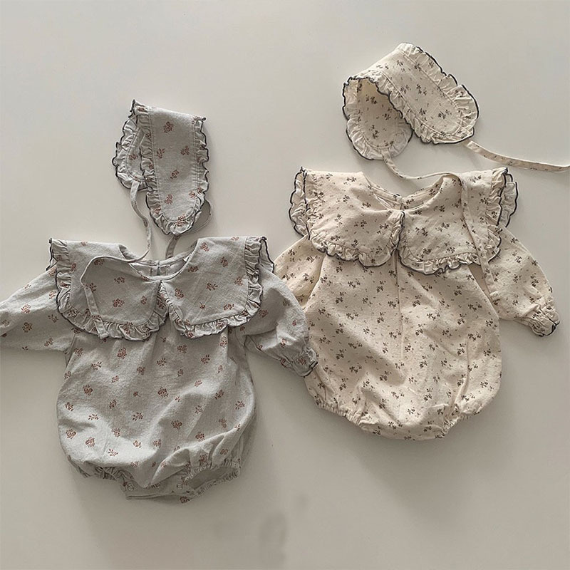 ins 秋新作 ベビー服 ロンパース 女の子 花柄 ラッフル襟 可愛い おしゃれ ヘアバンド付き ONE MORE | 卸売・ 問屋・仕入れの専門サイト【NETSEA】