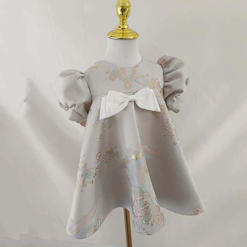 女の子 フォーマルドレス 半袖 パフスリーブ リボン付き ドレス 可愛い おしゃれ 子供服 結婚式 | 卸売・ 問屋・仕入れの専門サイト ...