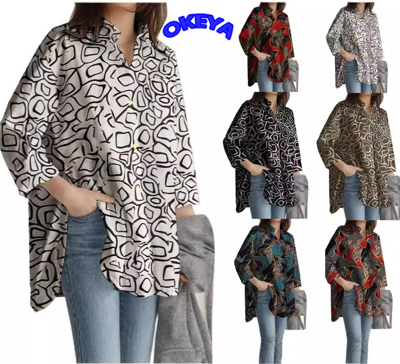 2024年秋新作 レディース服 トップス シャツ vネック 長袖 ファション カラフル S#-5XL# 個人事業主 OKEYA | 卸売・ 問屋・仕入れの専門サイト【NETSEA】