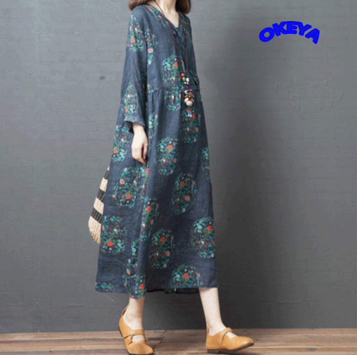 2024年秋新作 レディース服 ワンピース ロングワンピース vネック 長袖 2色展開 M#-2XL# 個人事業主 OKEYA | 卸売・ 問屋・仕入れの専門サイト【NETSEA】