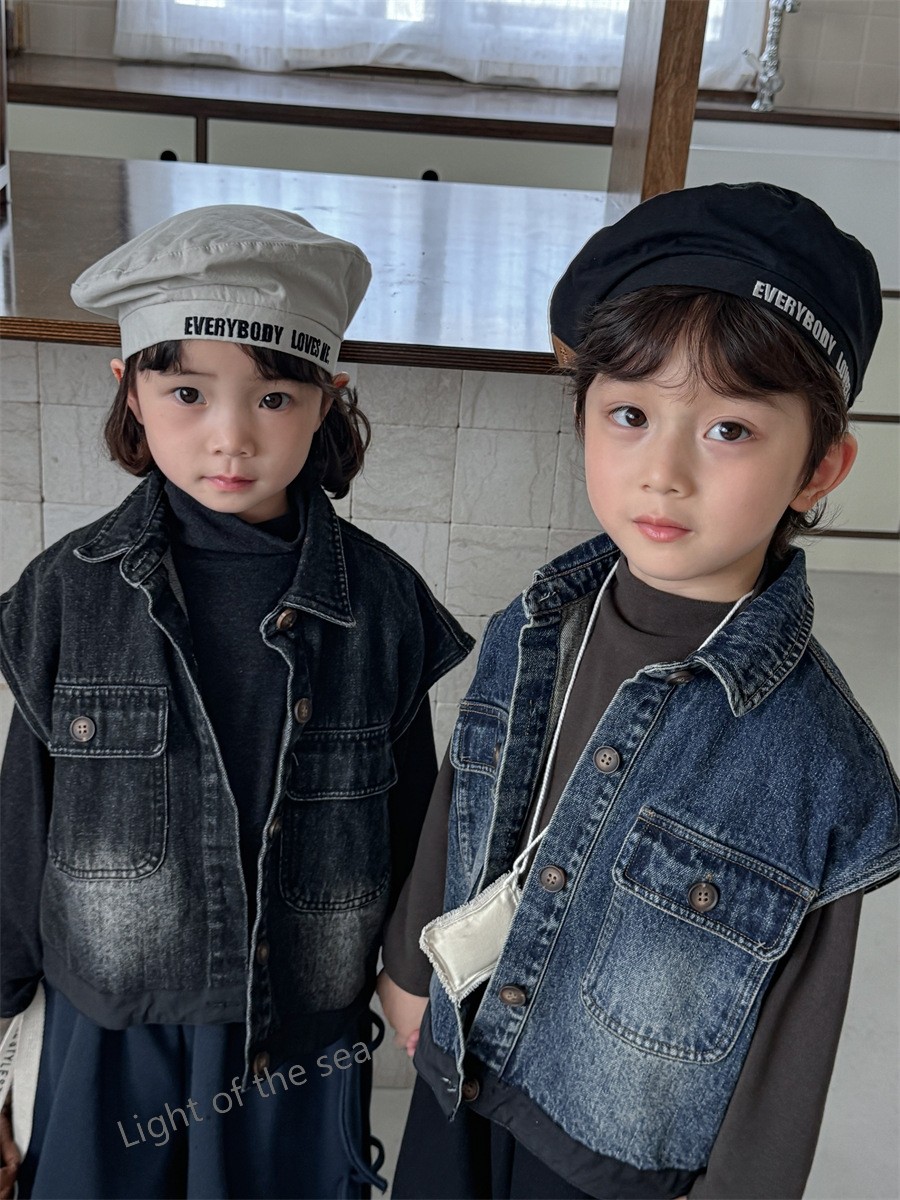 2024秋新作い韓国風子供服 ベビー服 キッズ 男女兼用 チョッキ2色 80cm-140cm 個人事業主 Light of the sea 問屋・仕入れ・卸・卸売の専門【仕入れならNETSEA】