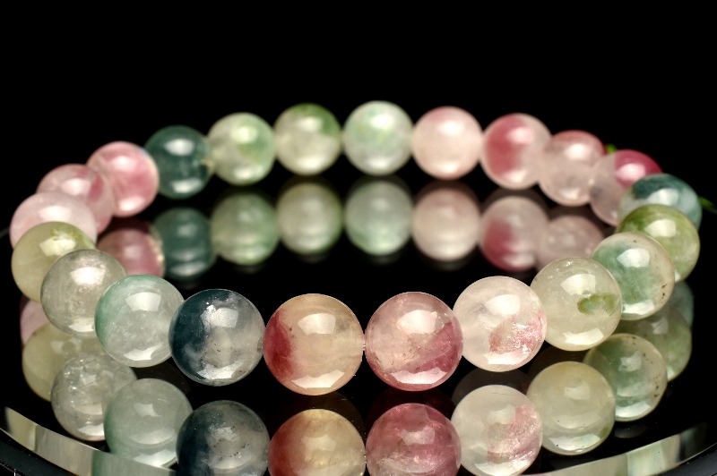 【1点物】バイカラー MIXトルマリンシリカ 8.5mm ブレスレット _M1807 | 卸売・ 問屋・仕入れの専門サイト【NETSEA】