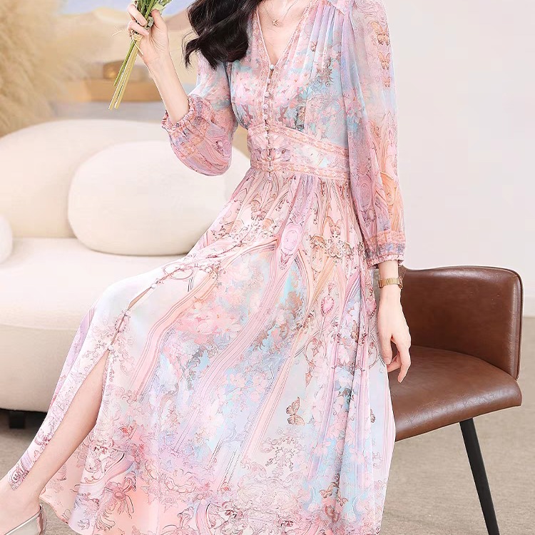 初回送料無料 新作レディースファッション エレガント Vネック ハイウエスト 着やせワンピース Sommy 株式会社 | 卸売・ 問屋・仕入れの専門サイト【NETSEA】