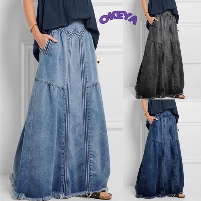 2025年春秋新作 レディーズ ボトムス スカート デニムスカート ロングスカート カジュアル S#-4XL# | 卸売・ 問屋・仕入れの専門サイト【NETSEA】