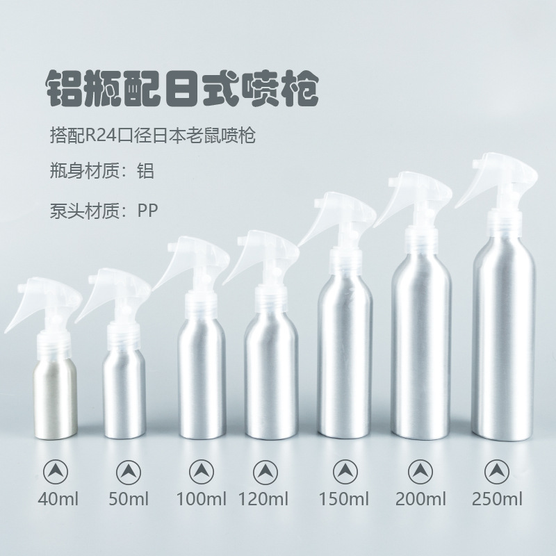 40ml-250ml アルミボトル マウススプレー ガン 純露 防晒スプレー アルミ缶 分注ボトル メタル | 卸売・ 問屋・仕入れの専門サイト【NETSEA】