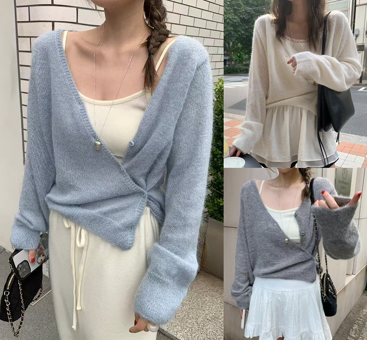 全3色 ニット 長袖 体型カバー 着痩せ カットソー カジュアル | 卸売・ 問屋・仕入れの専門サイト【NETSEA】