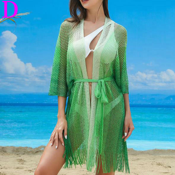 UVカット フリンジ スリットデザイン ビーチカバーアップ グラデーション ビキニカバー リゾートウェア | 卸売・ 問屋・仕入れの専門サイト【NETSEA】