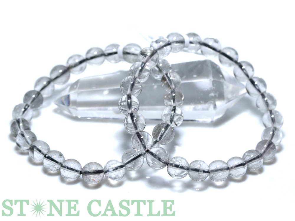 ☆高品質☆【ブレスレット】プラチナルチルクォーツ (約7.5～8mm) 天然石卸のストーンキャッスル 問屋・仕入れ・卸・卸売の専門【仕入れならNETSEA】
