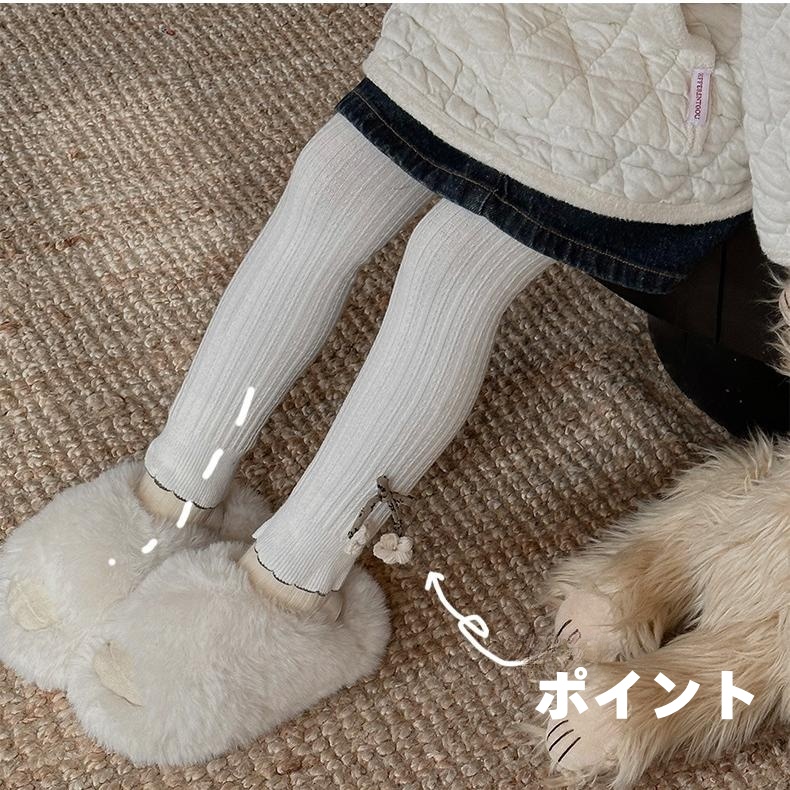 ★Girls★ 子供レギンス お花リボン付き レギンスパンツ 9分丈 秋冬 韓国キッズファッション 株式会社 C2Jジャパン 問屋・仕入れ・卸・卸売の専門【仕入れならNETSEA】