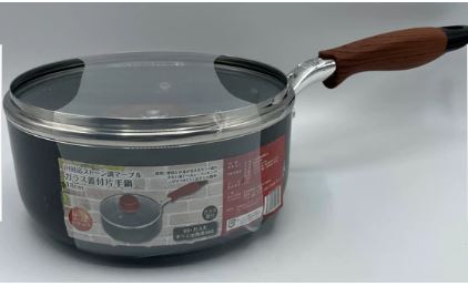 IH対応ストーン調マーブル片手鍋 18cm ガラス蓋付き ブラック | 卸売・ 問屋・仕入れの専門サイト【NETSEA】