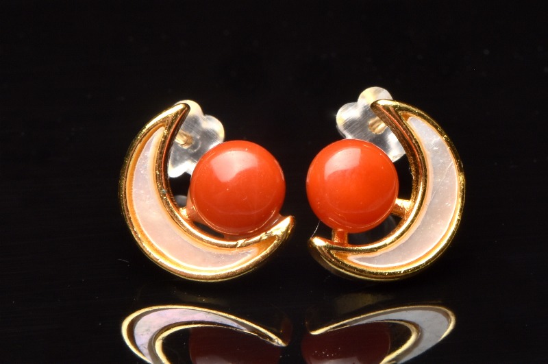 Silver925 南紅瑪瑙(ナンホーン) 5mm 三日月 ピアス _PRG1673 | 卸売・ 問屋・仕入れの専門サイト【NETSEA】