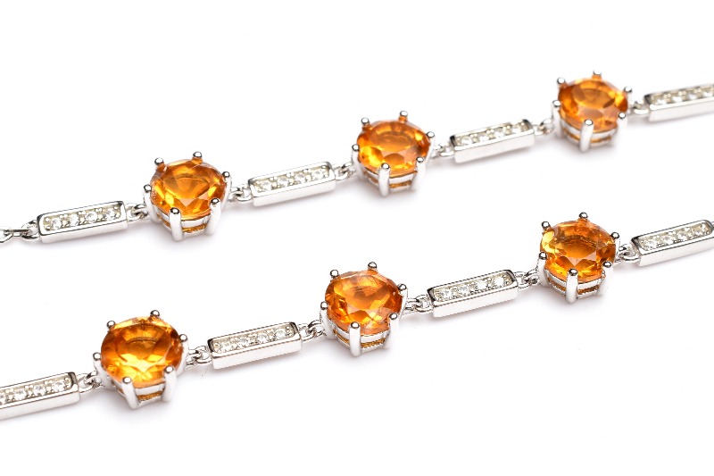 Silver925 シトリン 5mm コインカット アジャスター付き ブレスレット 1個売り _BG4753-5 株式会社 SEKIKON 問屋・仕入れ・卸・卸売の専門【仕入れならNETSEA】