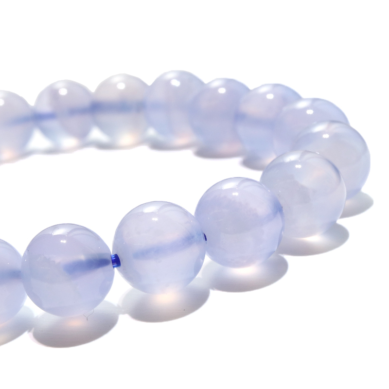 ブレス ブルーカルセドニー＜南アフリカ産＞ 丸 約8mm パワーストーン 天然石 天然石卸売 ストーンクラブ 問屋・仕入れ・卸・卸売の専門【仕入れならNETSEA】
