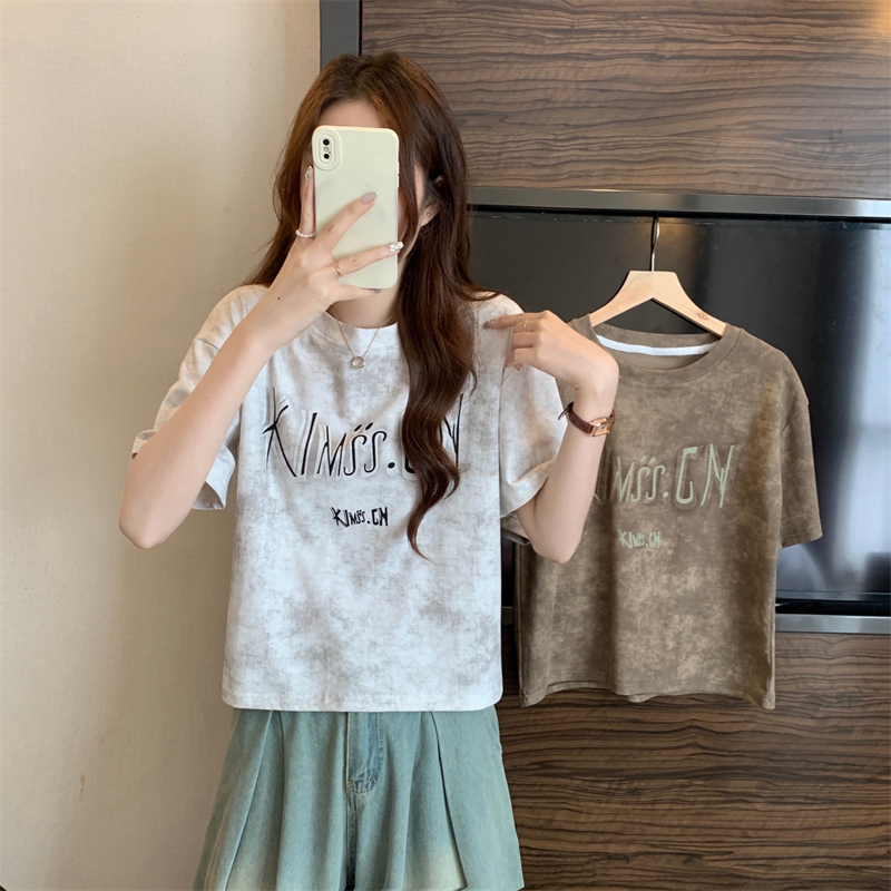 【予約223742】2024春夏新作 韓国風 レディース 女 着痩せ 半袖 プリント 丸首 Tシャツ トップスM L LL 3L | 卸売・ 問屋・仕入れの専門サイト【NETSEA】