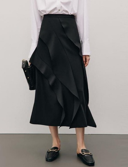 スカート フリル 切り替え スリム 着痩せ sweet系 Akuaray 問屋・仕入れ・卸・卸売の専門【仕入れならNETSEA】