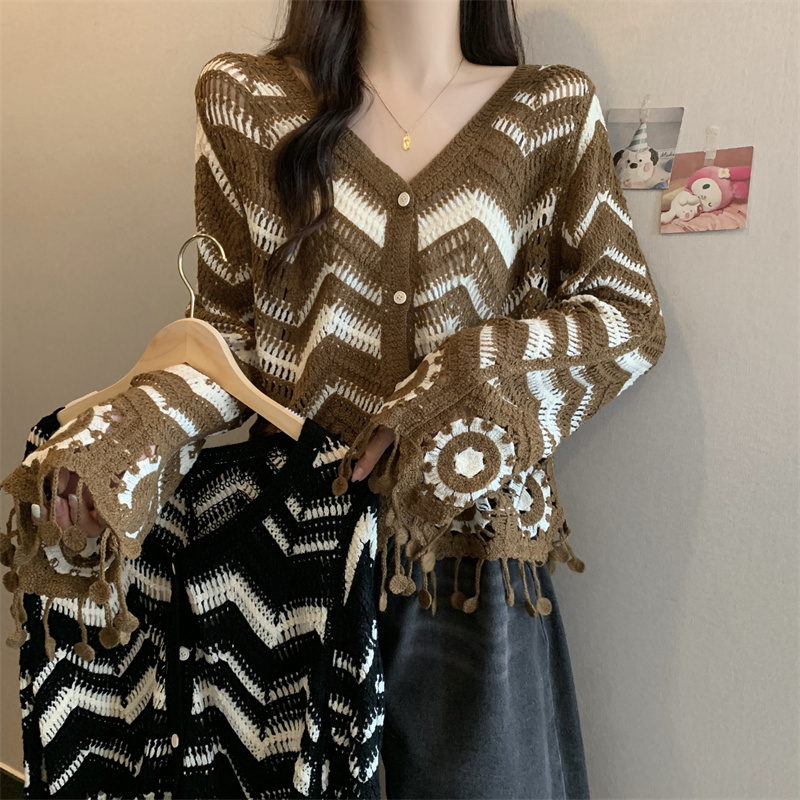 初回送料無料 新作レディースファッション フリンジ Vネック ニット カーディガン 上着 Sommy 株式会社 | 卸売・ 問屋・仕入れの専門サイト【NETSEA】