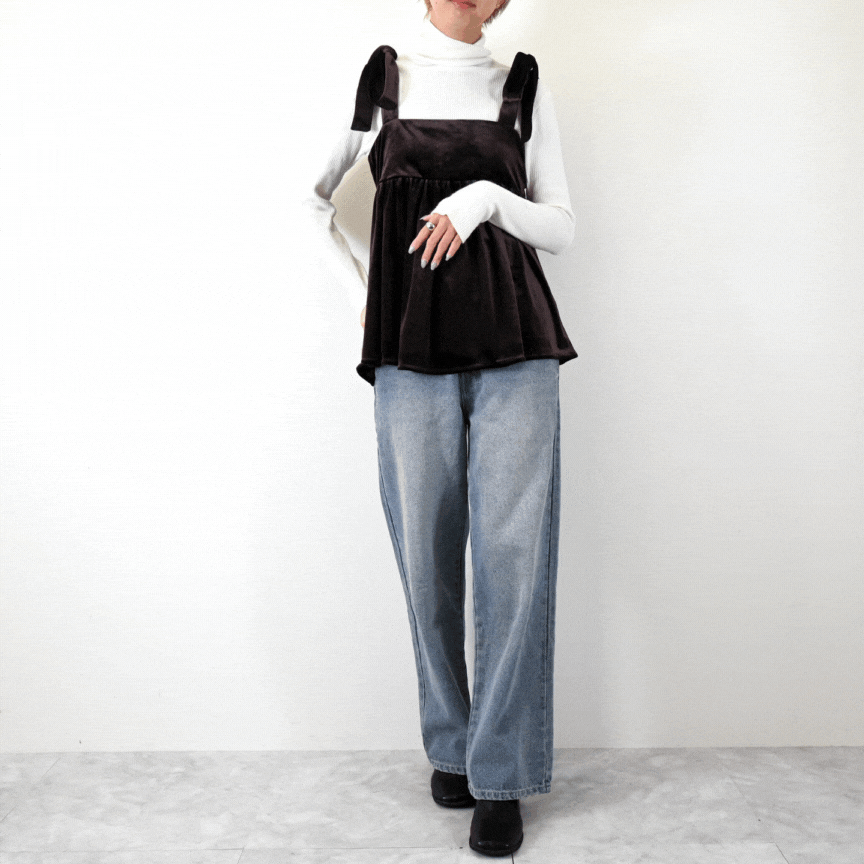 期間限定特価 T/Puベロア リボン キャミソール(32127) | 卸売・ 問屋・仕入れの専門サイト【NETSEA】