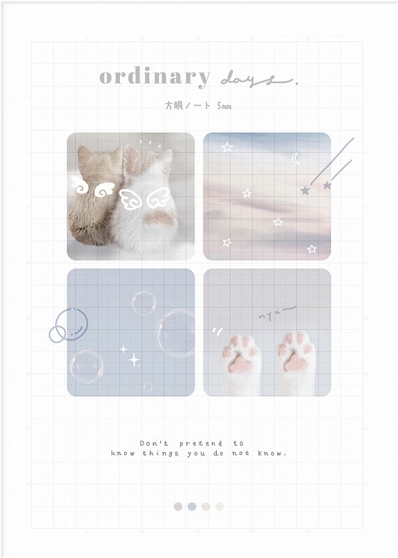 Q-LiA 2024AW 新作 クリア方眼ノート（5mm） オーディナリーデイズ パディス 雑貨MALL | 卸売・ 問屋・仕入れの専門サイト【NETSEA】
