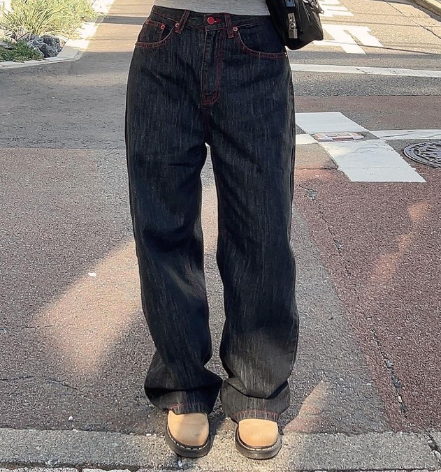 Gパン ジーパン ジーンズ 切り替え 体型カバー 着痩せ デニム シンプル Akuaray | 卸売・ 問屋・仕入れの専門サイト【NETSEA】