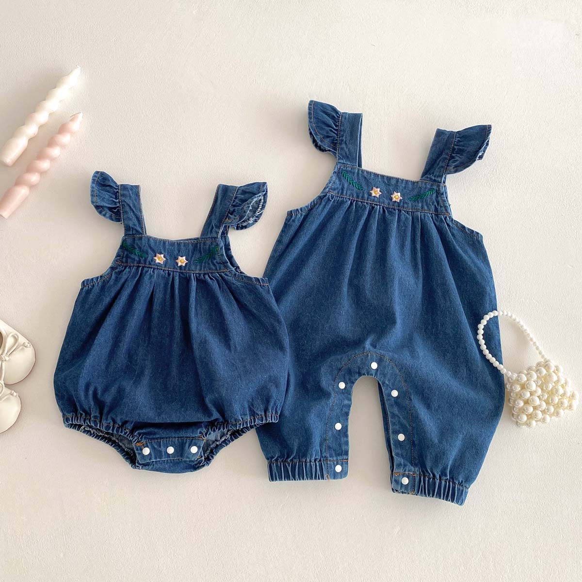 2025春新作 ベビー服 選べる2タイプ デニム サロペット ロンパース オーバーオール ズボン 子供服 ONE MORE | 卸売・ 問屋・仕入れの専門サイト【NETSEA】