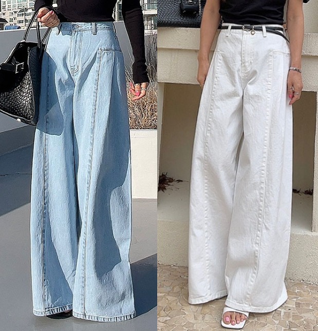 全2色 Gパン ジーパン ジーンズ 切り替え 体型カバー 着痩せ デニム シンプル | 卸売・ 問屋・仕入れの専門サイト【NETSEA】