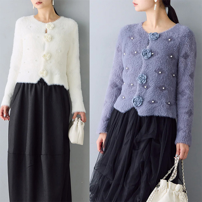 ANJIL☆2024秋冬おしゃれ構築感！360度贅沢 もふもふニットカーディガン立体花パール綴る 株式会社 SNIFF JAPAN レディース服 | 卸売・ 問屋・仕入れの専門サイト【NETSEA】