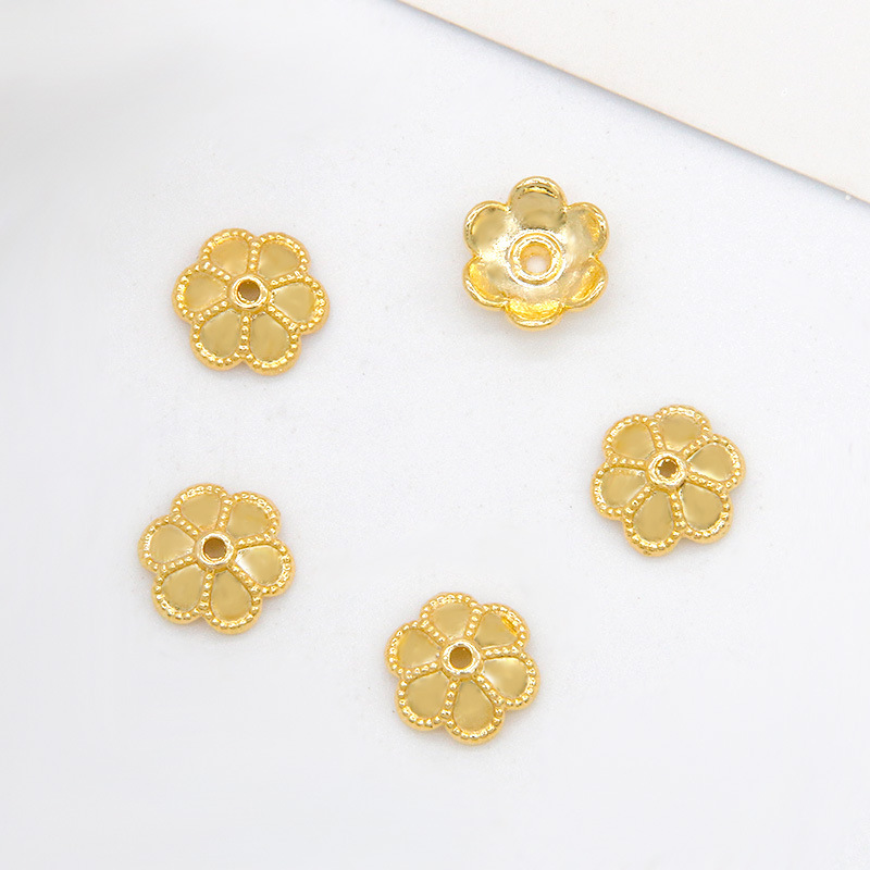 18k真金色diy金属立体真金ビーズ六弁花托8mm | 卸売・ 問屋・仕入れの専門サイト【NETSEA】