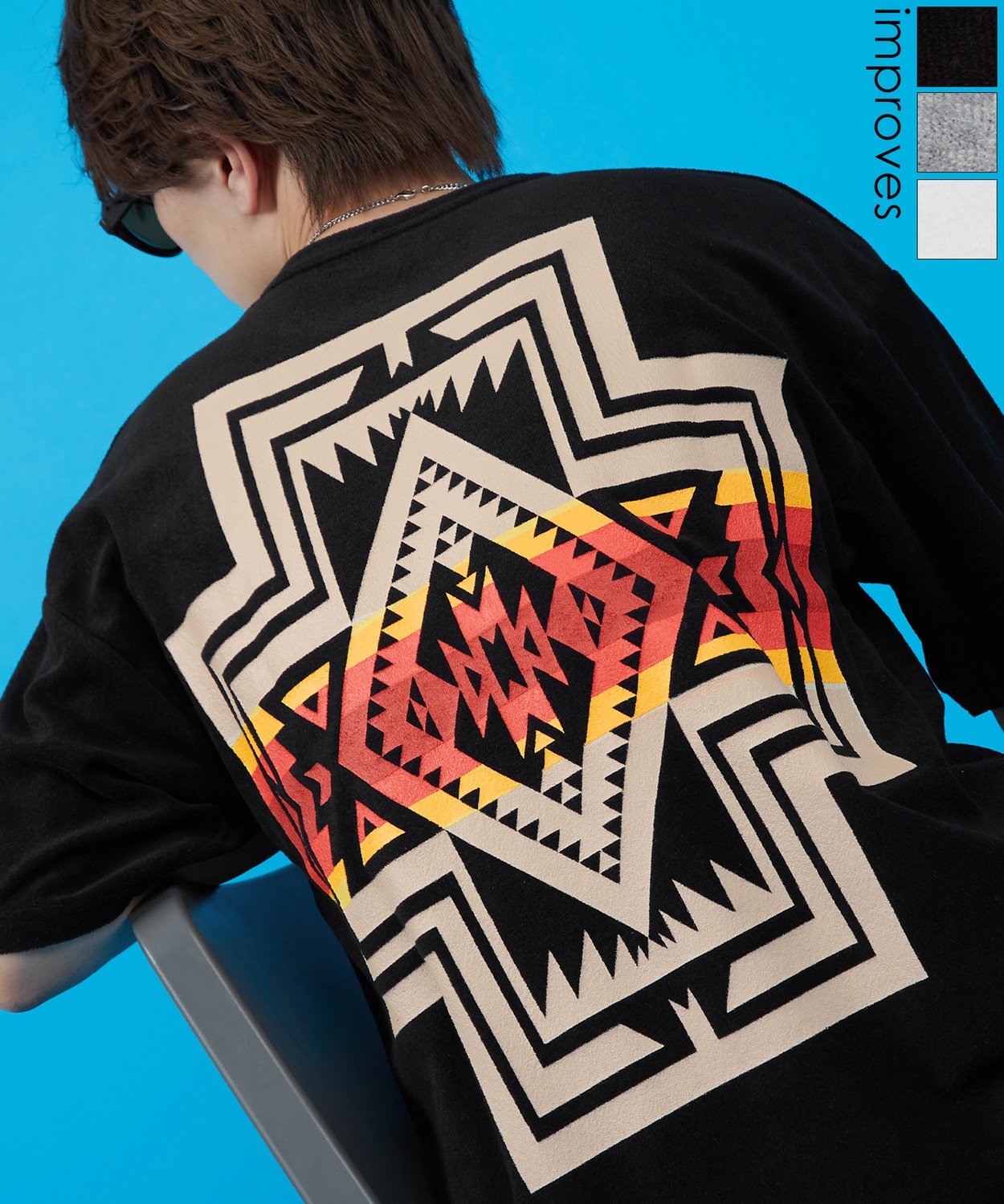 【SIDEWAYSTANCE】ネイティブ柄パイル半袖Tシャツ | 卸売・ 問屋・仕入れの専門サイト【NETSEA】