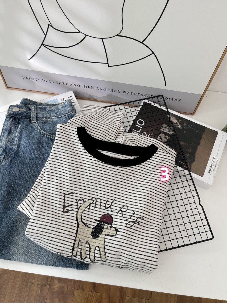 2025秋冬新作 レディース 女 長袖 丸首 ボーダー柄 プリント Tシャツ トップス インナー | 卸売・ 問屋・仕入れの専門サイト【NETSEA】