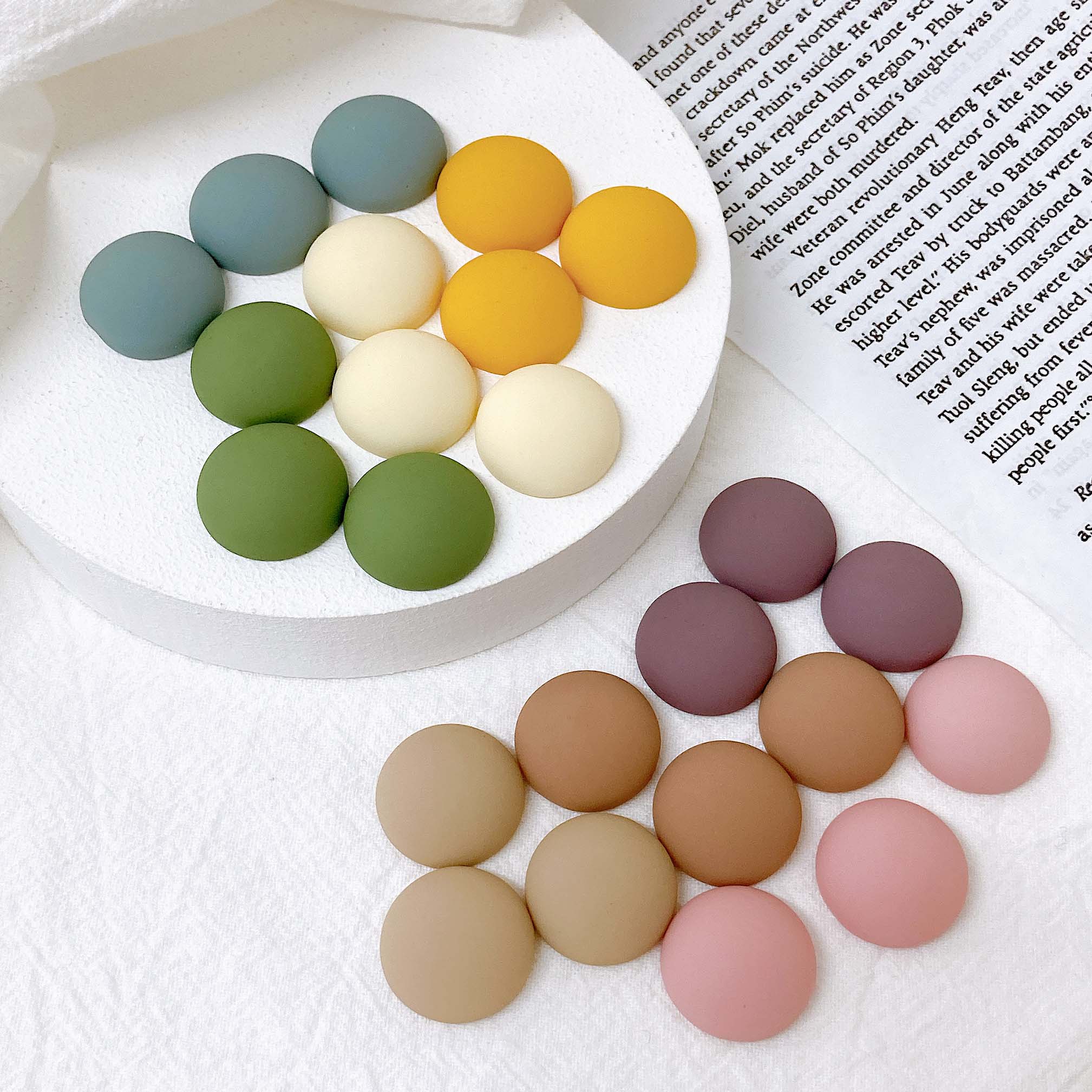 【即納10個入】くすみカラー マット カボション カラー 淡色 アクセサリー パーツ ハンドメイド 韓国 B&P Labo. 問屋・仕入れ・卸・卸売の専門【仕入れならNETSEA】