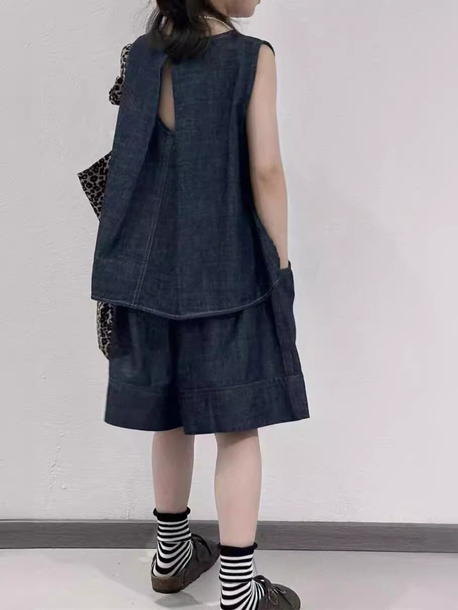 2024夏新作 韓国風子供服 キッズ服 デニムセットアップ 2点セット 女の子 【120-170cm】 | 卸売・ 問屋・仕入れの専門サイト【NETSEA】