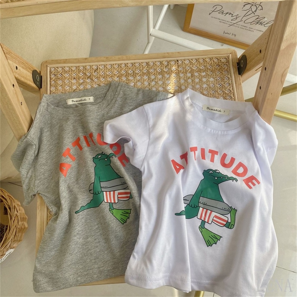 2023夏新作 韓国風子供服 キッズ服 トップス 男女兼用 半袖 tシャツ 2色 80-130cm LENA 問屋・仕入れ・卸・卸売の専門【仕入れならNETSEA】