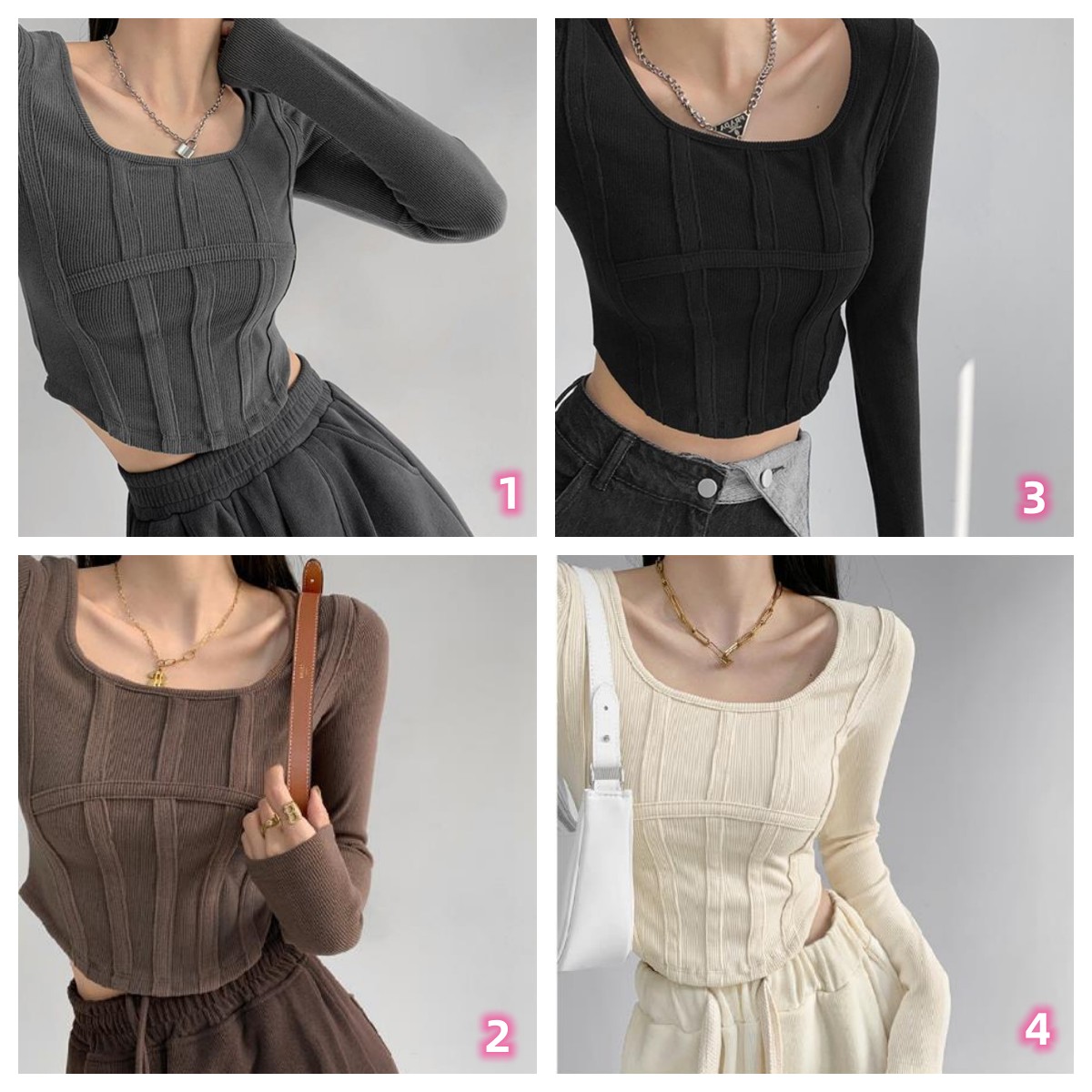 2023春秋新作 レディース 女 トップス 長袖 無地 Tシャツ インナー M-2XL | 卸売・ 問屋・仕入れの専門サイト【NETSEA】