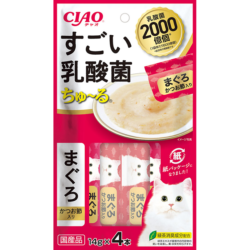 [いなばペットフード]CIAO すごい乳酸菌ちゅ～る まぐろ かつお節入り 14g×4本 | 卸売・ 問屋・仕入れの専門サイト【NETSEA】