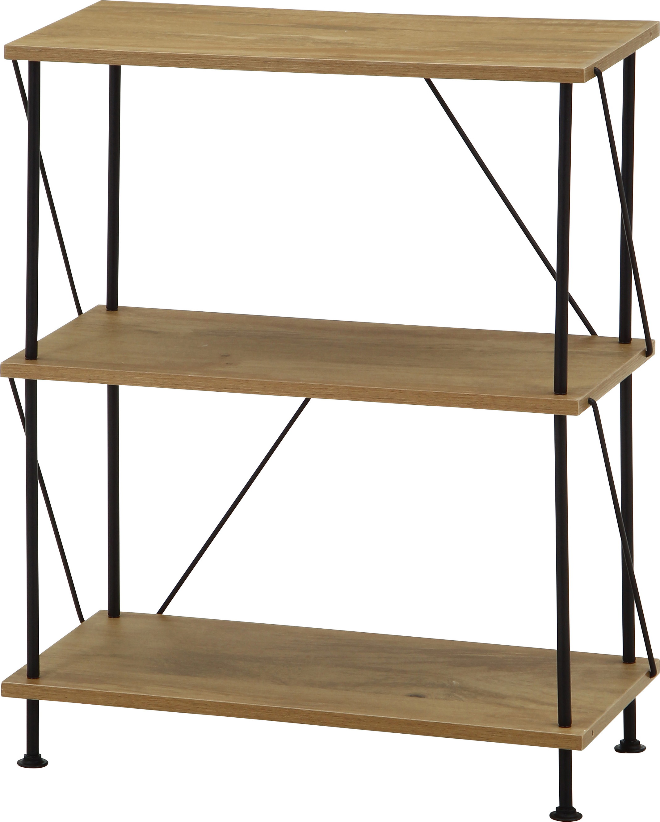 EZBOツイストロック オープンラック3段 オークナチュラル 不二貿易株式会社 問屋・仕入れ・卸・卸売の専門【仕入れならNETSEA】