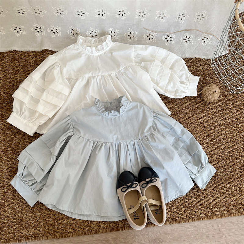 2024春新作 ins 韓国風子供服 キッズ 女の子 長袖 シャツ ブラウス 2色 80-130cm LENA 問屋・仕入れ・卸・卸売の専門【仕入れならNETSEA】