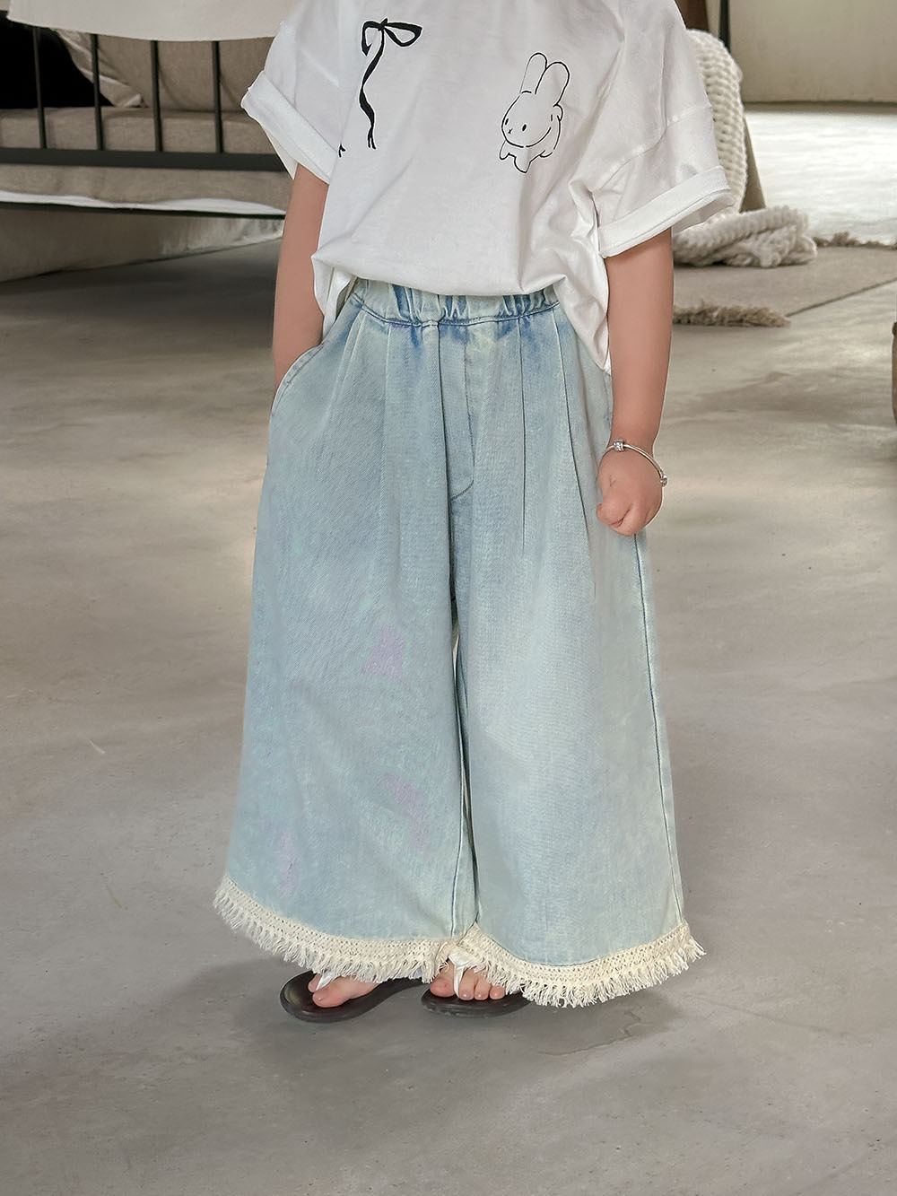 2024夏新作 ベビー服 韓国風子供服 女の子 ワイドパンツ 80cm-140cm 個人事業主 Light of the sea | 卸売・ 問屋・仕入れの専門サイト【NETSEA】