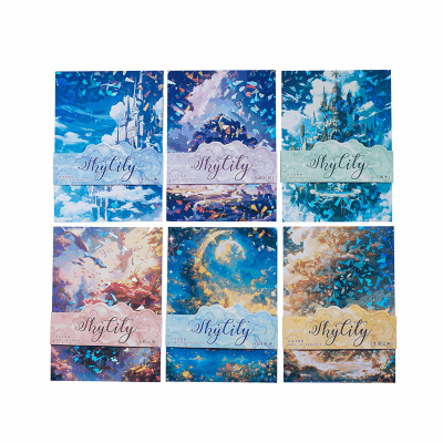 インテリア PETシール ステッカー アンティーク 背景紙 水彩画 青い空 天空の城 5枚入 BTD&ENGI 株式会社 問屋・仕入れ・卸・卸売の専門【仕入れならNETSEA】