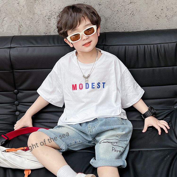 2024夏新作 ベビー服 韓国風子供服 男の子 半袖トップス+ ショートズボン 2点セット 2色 90cm-150cm 個人事業主 Light of the sea 問屋・仕入れ・卸・卸売の ...