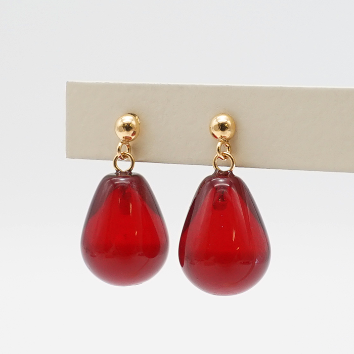 ルビーアンバー ピアス K18 リトアニア産 突き刺しタイプ ドロップ 琥珀 Amber アンバー | 卸売・ 問屋・仕入れの専門サイト【NETSEA】