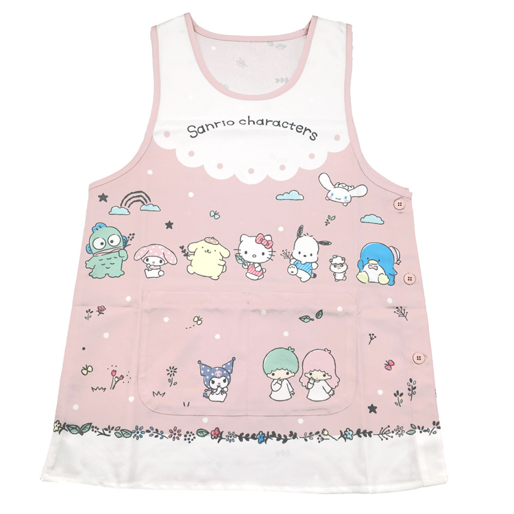 サンリオキャラクターズ キャラクターエプロン M～L 転写脇釦 ピンク 888950 有限会社 アルファ 問屋・仕入れ・卸・卸売の専門【仕入れならNETSEA】