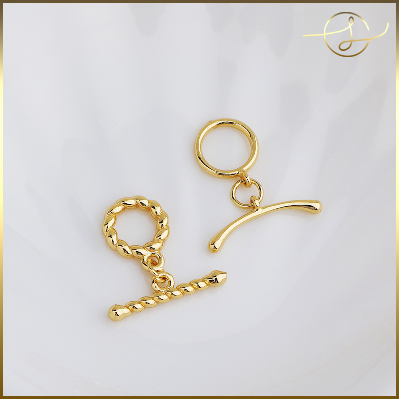 デザインマンテルセット 留め具 ひねり 縄模様 14Kメッキ DIYパーツ 手芸 基礎金具 アクセサリーパーツ | 卸売・ 問屋・仕入れの専門サイト【NETSEA】