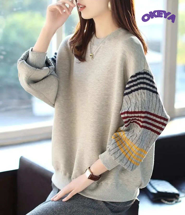 2024年秋冬新作 レディース服 トップス パーカー 切り替え ファション ニット 韓国風 M#-2XL# | 卸売・ 問屋・仕入れの専門サイト【NETSEA】