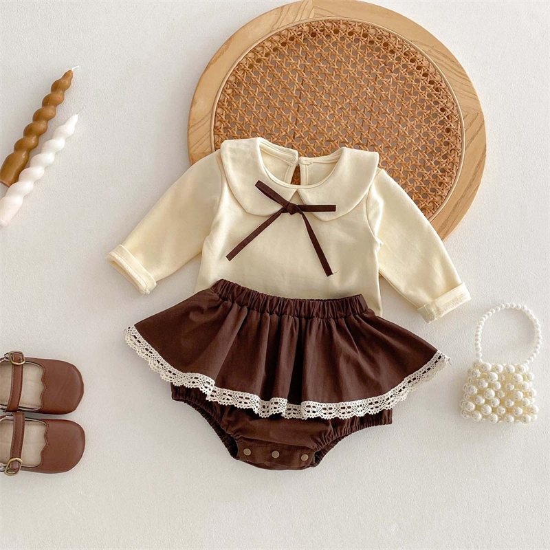 2025春新作 ベビー服 女の子 セットアップ 長袖 リボン Tシャツ ブルマ おしゃれ 可愛い 子供服 ONE MORE | 卸売・ 問屋・仕入れの専門サイト【NETSEA】