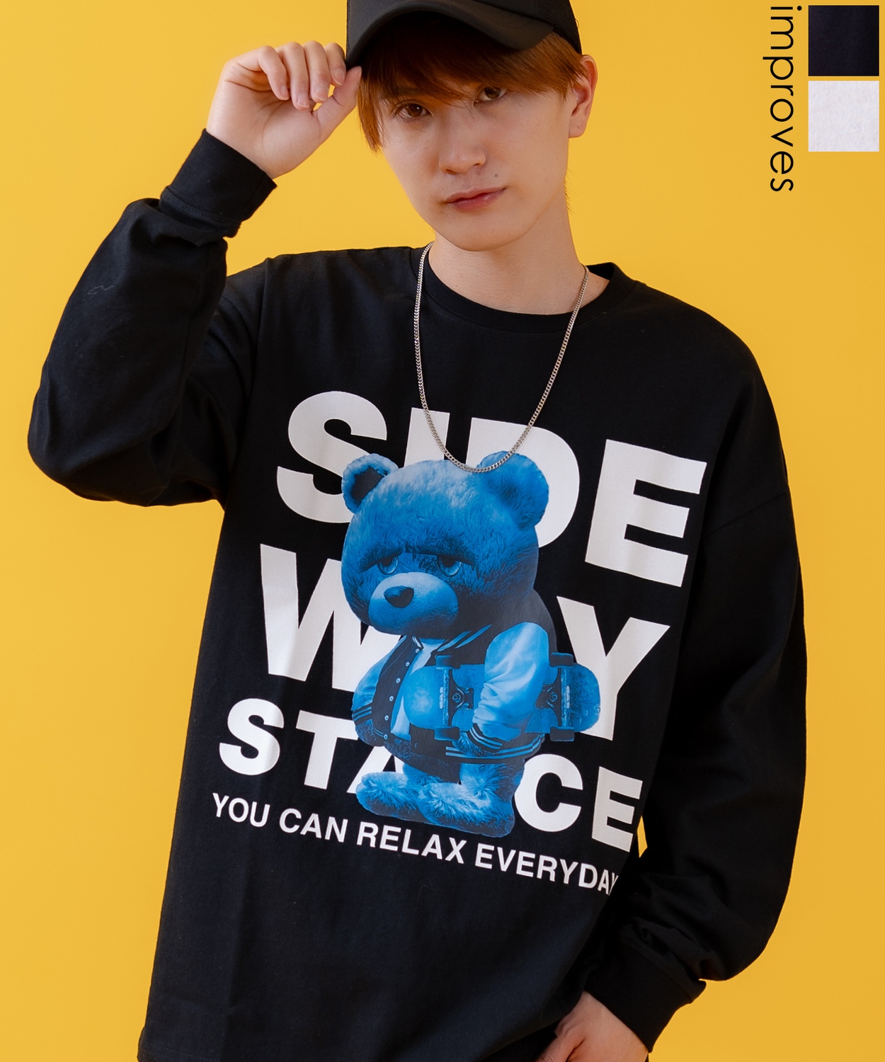 【SIDEWAYSTANCE】転写ダウナーベア長袖Tシャツ | 卸売・ 問屋・仕入れの専門サイト【NETSEA】
