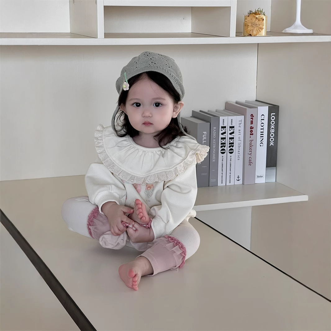 ★BaBy★ 73~100cm ベビートレーナー＋レースレギンス フリルネックスウェットトップス 韓国ベビー服 合同会社ジェオンシー | 卸売・ 問屋・仕入れの専門サイト【NETSEA】