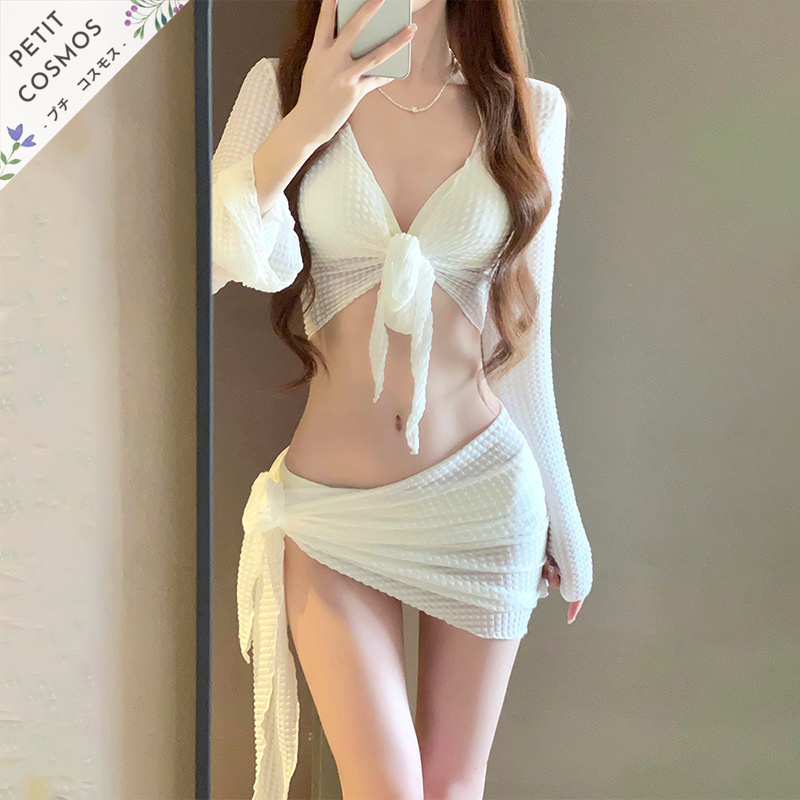 胸元ギャザー水着 3way スカート セパレート 4ピース 胸元リボン 洋服風 体型カバー ビキニ 夏 レディース | 卸売・ 問屋・仕入れの専門サイト【NETSEA】